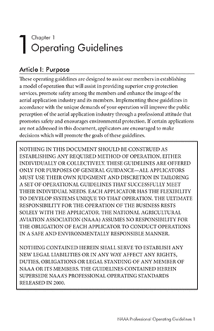 Agricultural Aviation - Professional Operating Guidelines