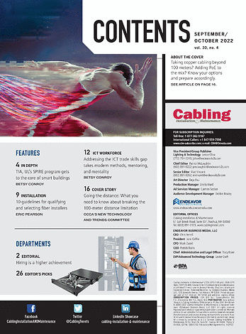 Cabling Installation & Maintenance - September/October 2022