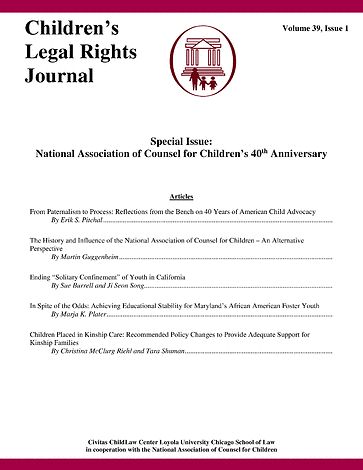 Children's Legal Rights Journal - Volume 39 Issue 1
