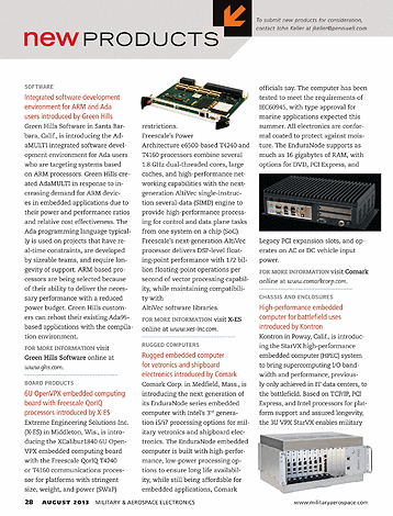 Military & Aerospace Electronics - August 2013