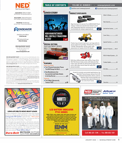 New Equipment Digest - January 2022