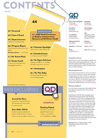 Quality Progress - April 2023