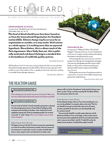 Quality Progress - March 2025