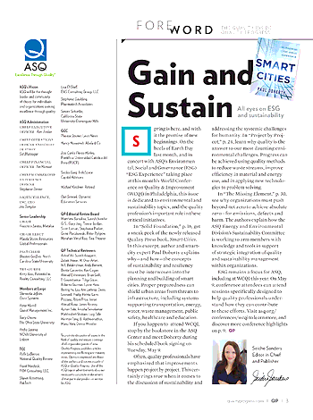 Quality Progress - May 2023