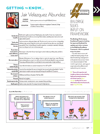 Quality Progress - May 2024