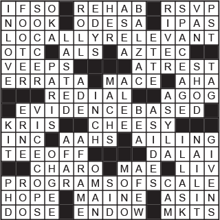 Rotary - December 2022 Crossword Solution